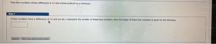 Solved Find Two Numbers Whose Difference Is 54 And Whose Chegg