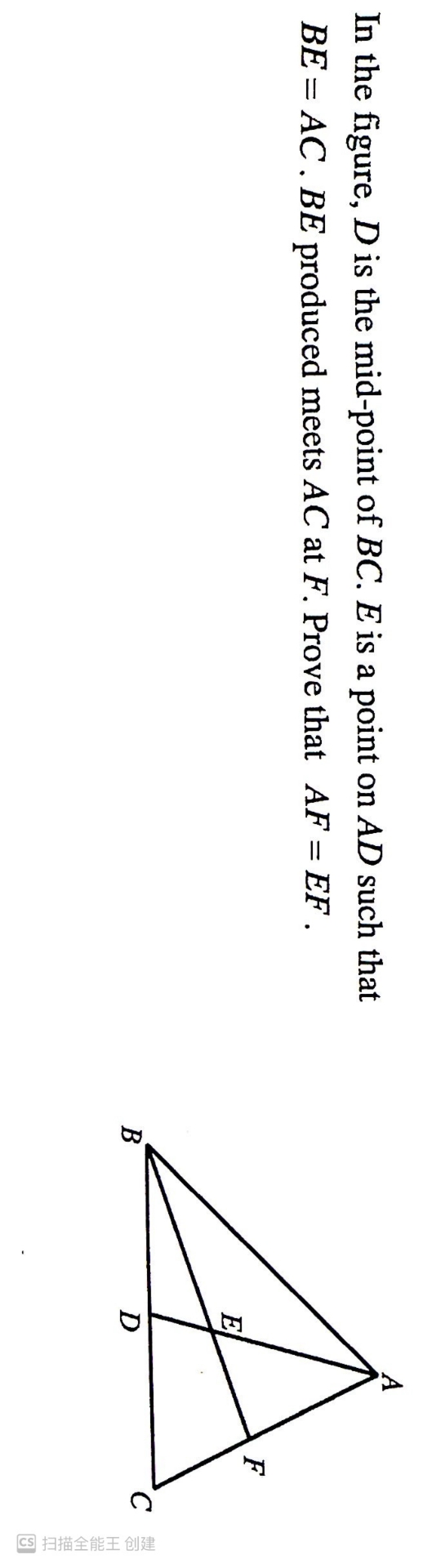 Solved In the figure, D ﻿is the mid-point of BC.E ﻿is a | Chegg.com
