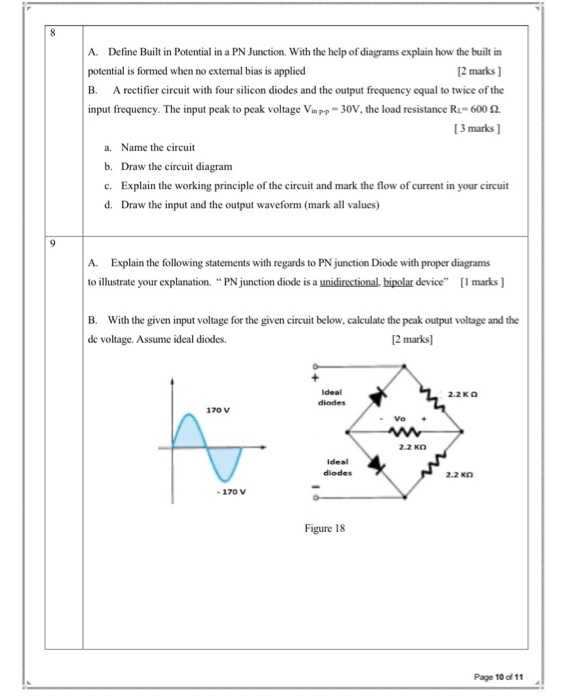 Solved 8 A. Define Built in Potential in a PN Junction. With | Chegg.com