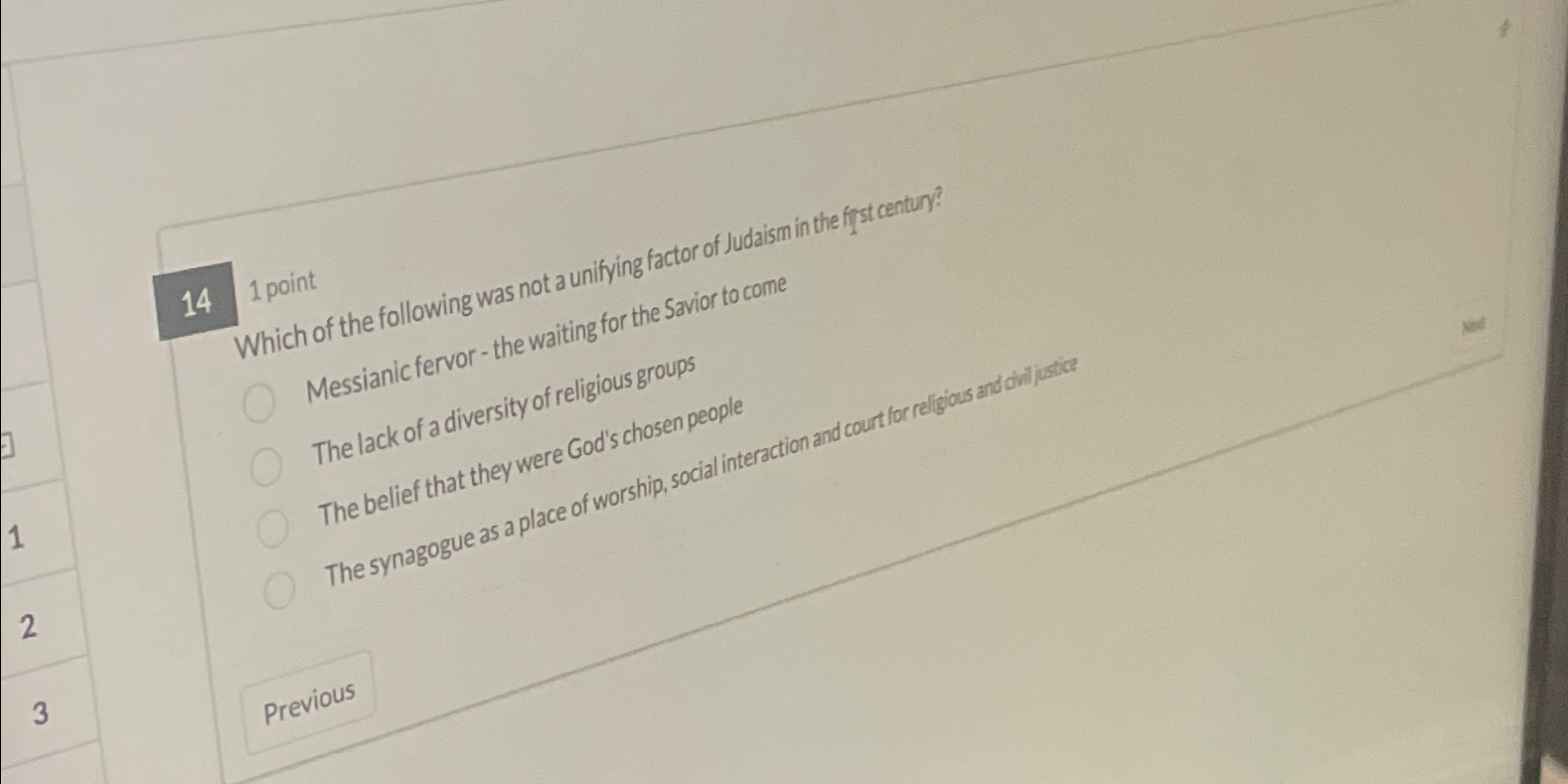 Solved 141 ﻿pointWhich of the following was not a unifying | Chegg.com