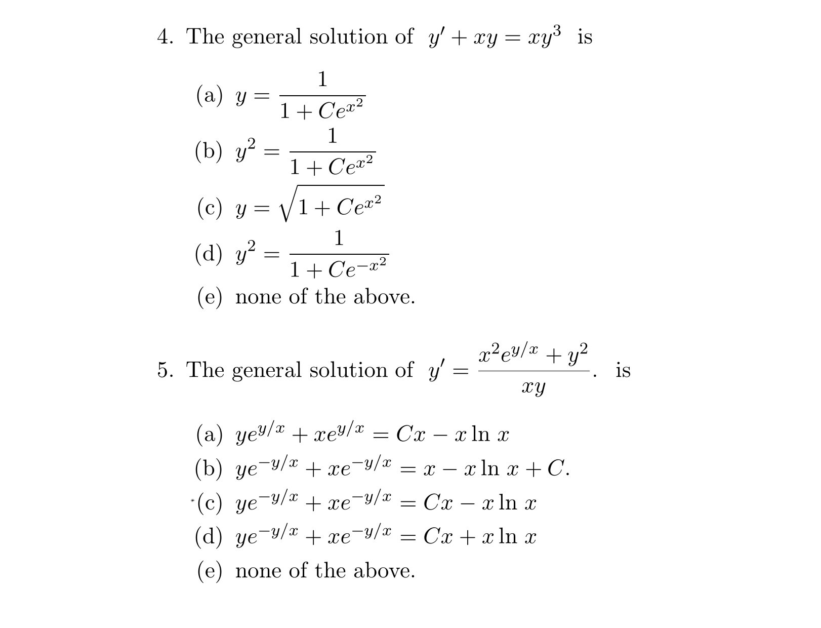 Solved Questions 4 ﻿and 5 ﻿please 