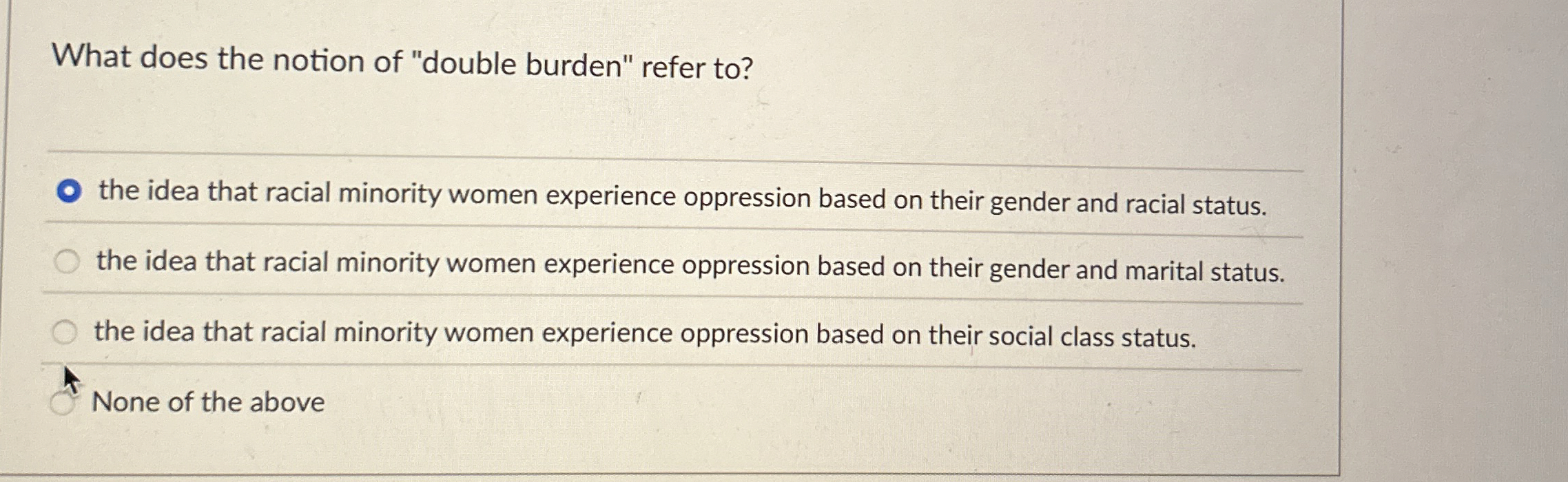 Solved What does the notion of "double burden" refer to?the | Chegg.com