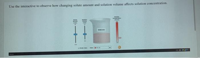 Use the interactive to observe how changing solute | Chegg.com