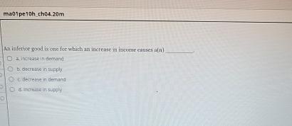 Solved ma01pe10h cho4:20mAn inferior sood is one for which | Chegg.com