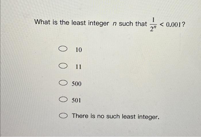 Solved 1 What is the least integer n such that
