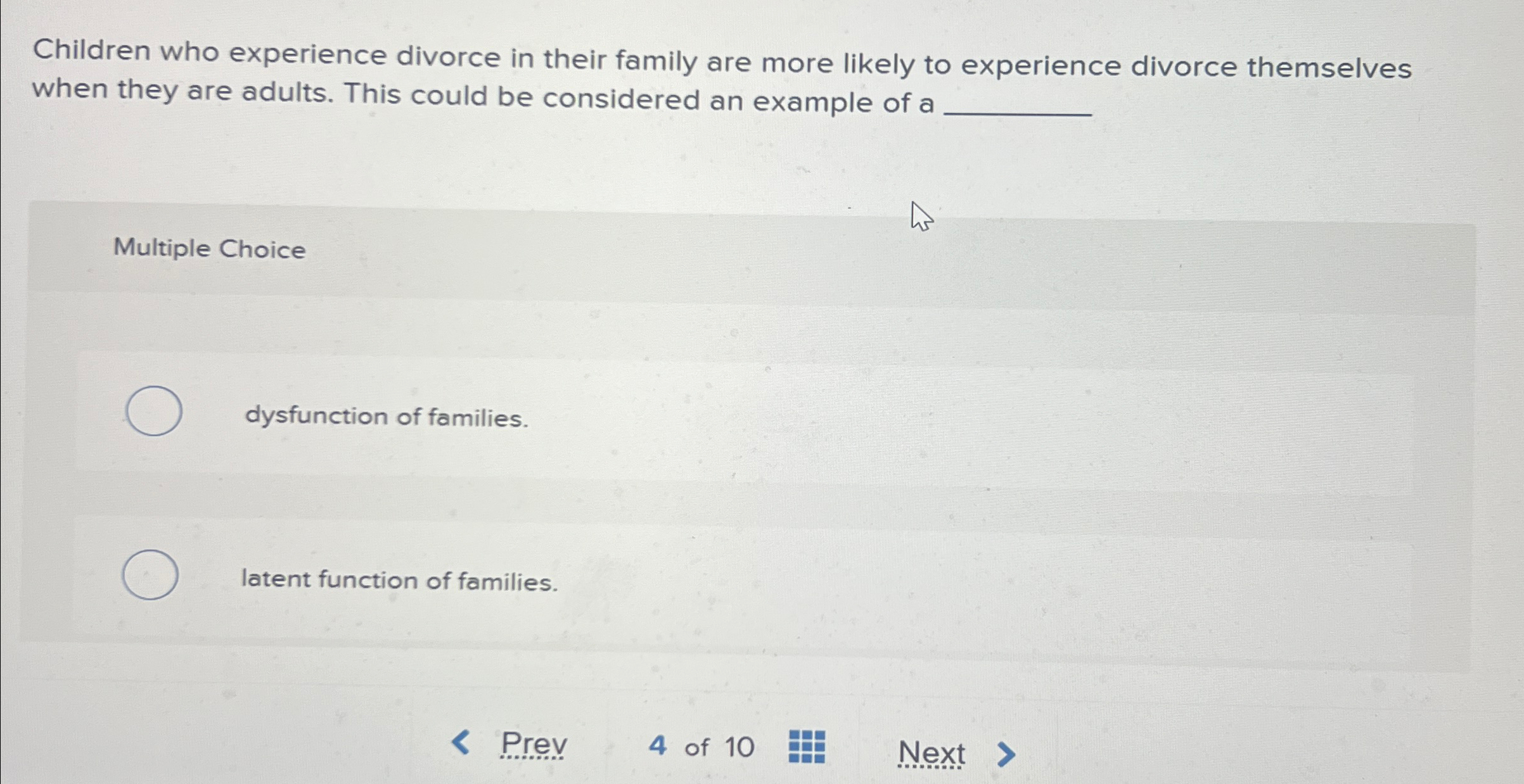 Solved Children who experience divorce in their family are | Chegg.com