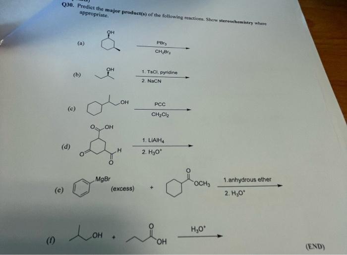 Solved Q30. Predict the major product(s) of the following | Chegg.com