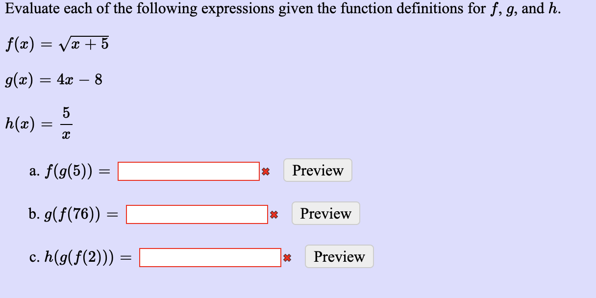 Solved Evaluate each of the following expressions given the | Chegg.com