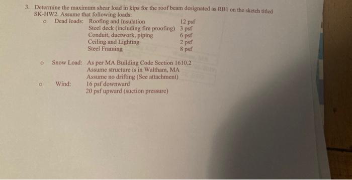 Solved 0 12 psf 3. Determine the maximum shear load in kips | Chegg.com