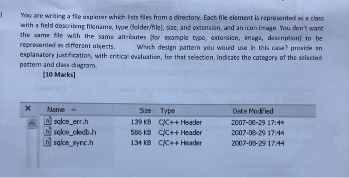 You are writing a file explorer which lists files | Chegg.com