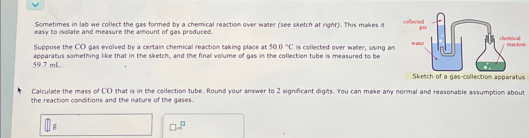 Solved Sometimes in lab we collect the gas formed by a | Chegg.com