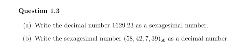 Question 1.3(a) ﻿Write the decimal number 1629.23 ﻿as | Chegg.com