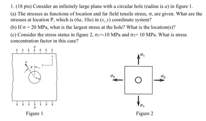 Solved 1. (18 pts) Consider an infinitely large plane with a | Chegg.com