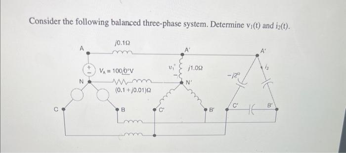 Solved Consider the following balanced three-phase system. | Chegg.com
