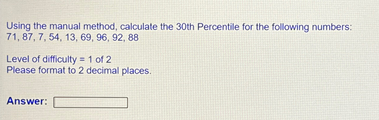 Solved Using the manual method, calculate the 30th | Chegg.com