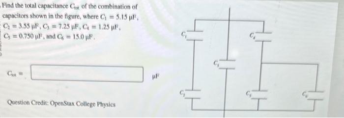 Solved Find the total capacitance Ctot of the combination | Chegg.com
