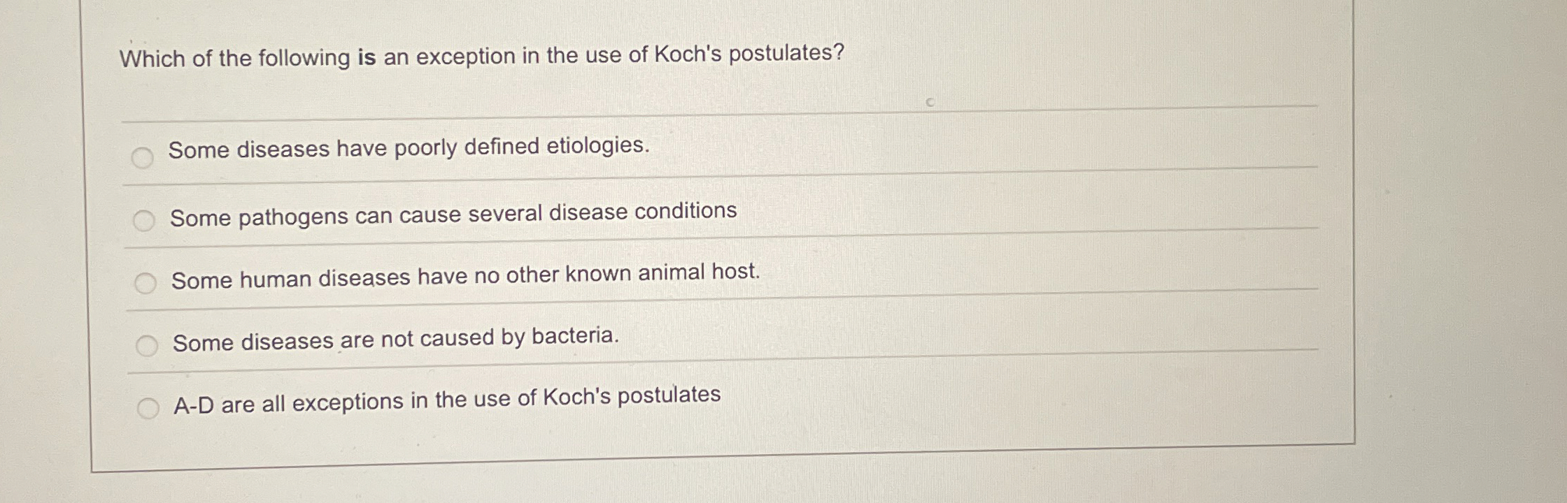 Solved Which of the following is an exception in the use of | Chegg.com