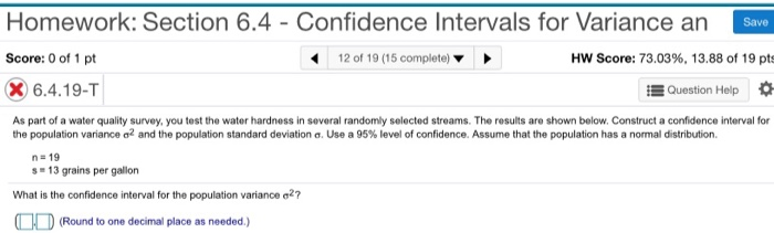 Solved Homework: Section 6.4 - Confidence Intervals for | Chegg.com