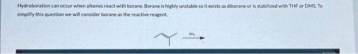 Solved Hydroboration can occur when alkenes react with | Chegg.com