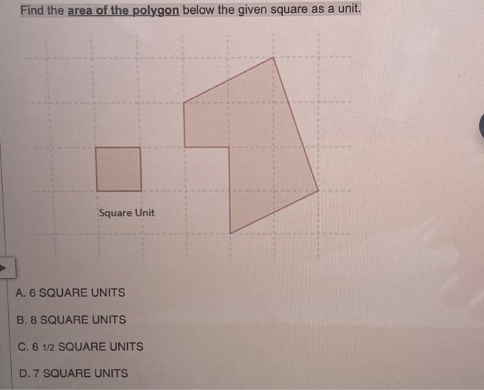 Solved Find the area of the polygon below the given square | Chegg.com