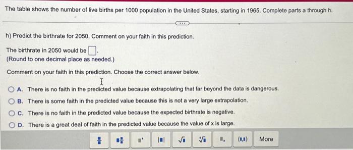 Solved c) Check to see if the line is an appropriate model. | Chegg.com