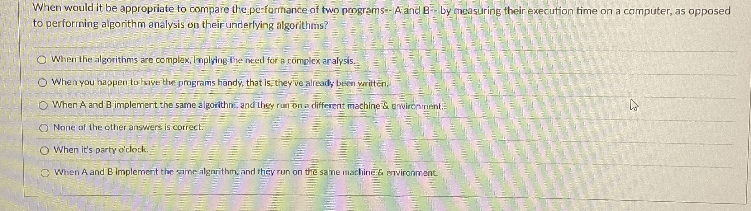 Solved When would it be appropriate to compare the | Chegg.com