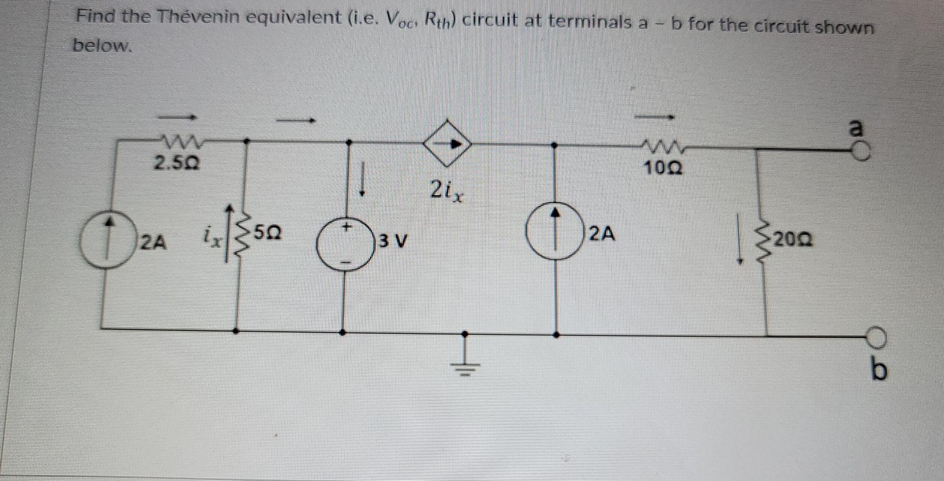 Solved Find the Thévenin equivalent (.e. Voc. Rth) circuit | Chegg.com