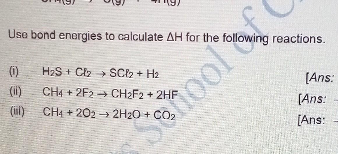 Solved Use bond energies to calculate \\( \\Delta | Chegg.com