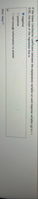 Solved If the linear correlation coefficient between the | Chegg.com