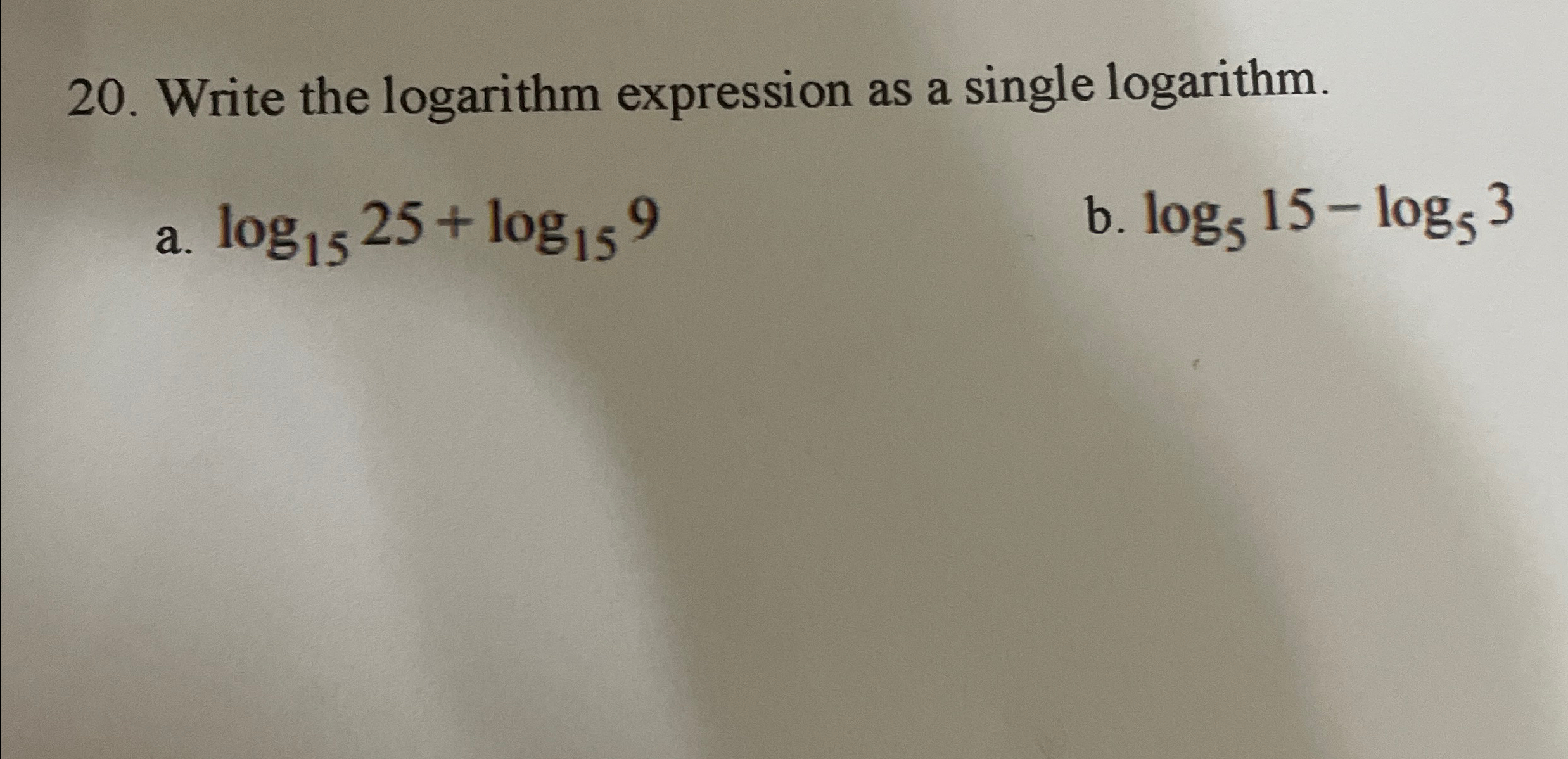 Solved Write the logarithm expression as a single | Chegg.com