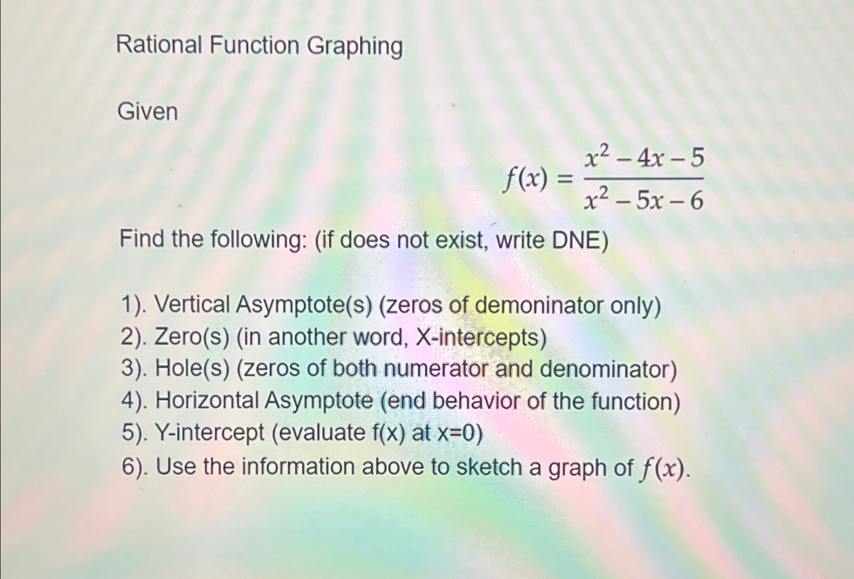 Solved Rational Function | Chegg.com