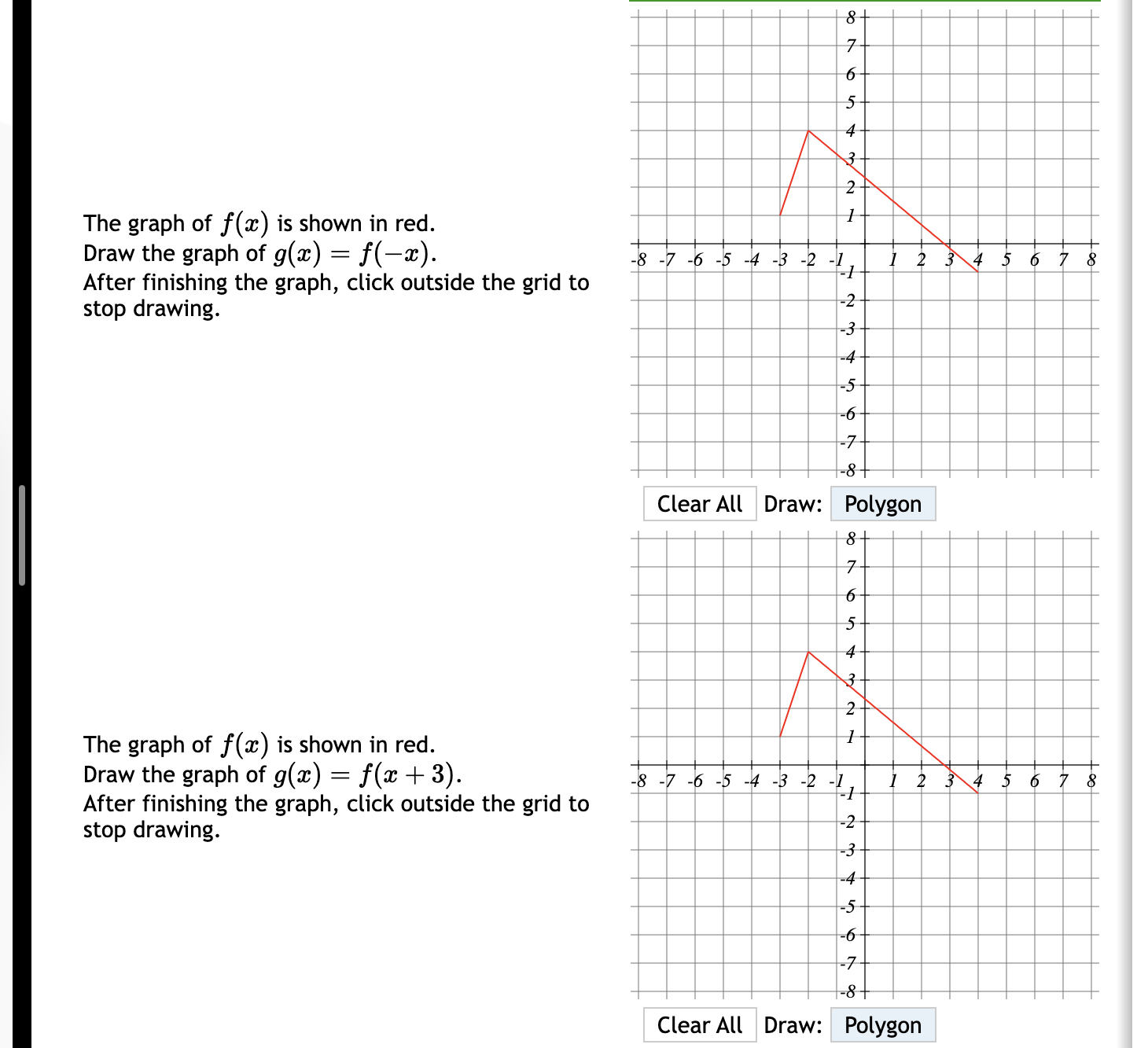 Solved The graph of f(x) ﻿is shown in red.Draw the graph of | Chegg.com