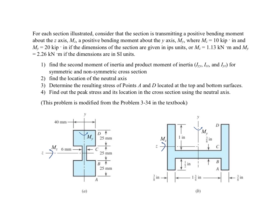 Solved For each section illustrated, consider that the | Chegg.com