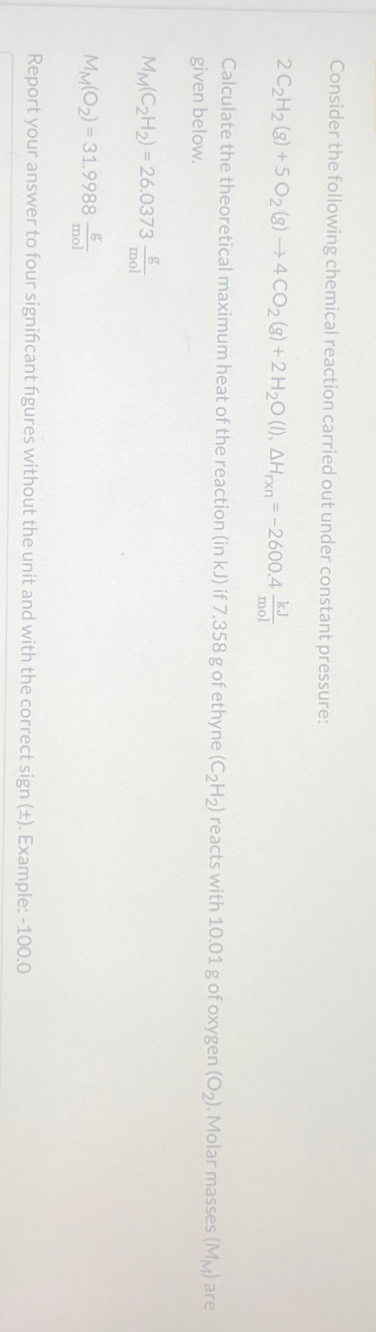 Solved Consider the following chemical reaction carried out | Chegg.com