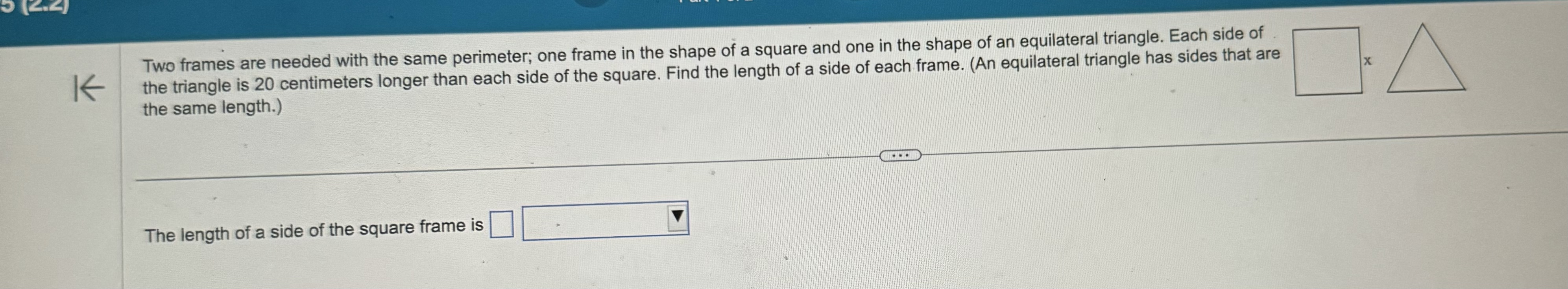 Solved Two frames are needed with the same perimeter; one | Chegg.com