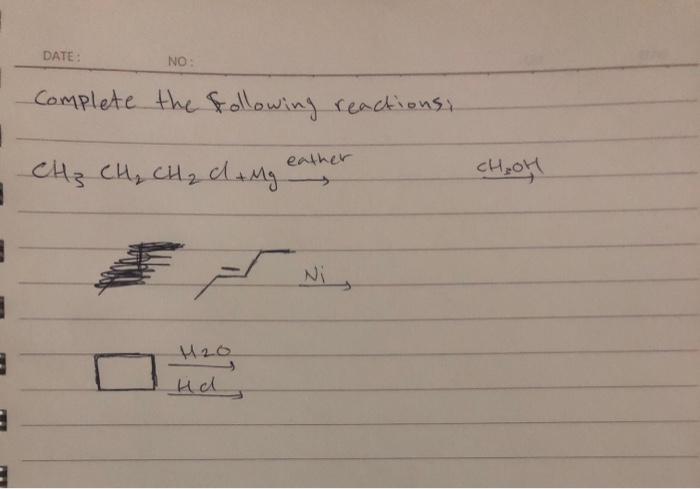 Solved complete the following reactions: | Chegg.com