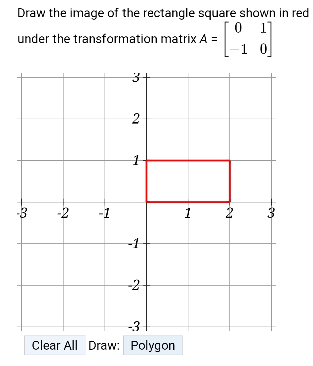 Solved Draw the image of the rectangle square shown in red | Chegg.com