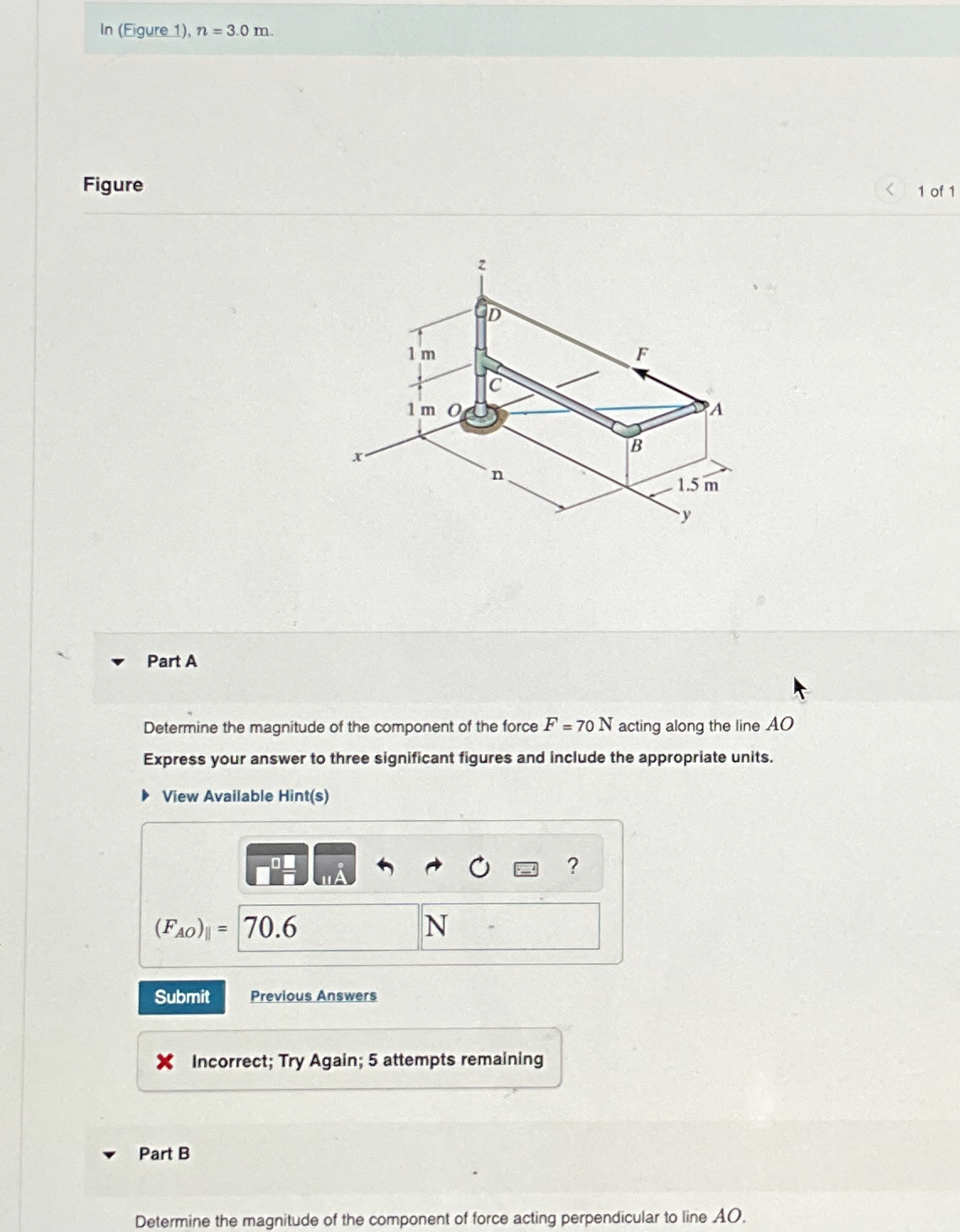 Solved ln (Figure 1), n=3.0mFigurePart ADetermine the | Chegg.com