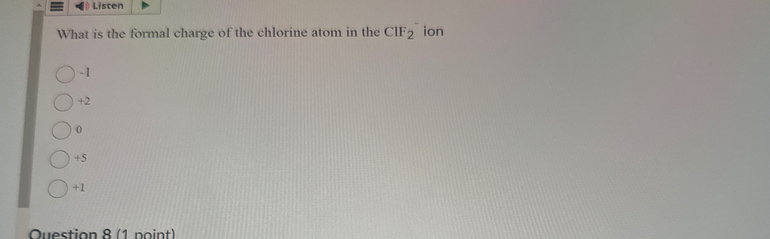 Solved ListenWhat is the formal charge of the chlorine atom | Chegg.com