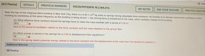 [0 2 Points Details Previous Answers Oscolphys2016