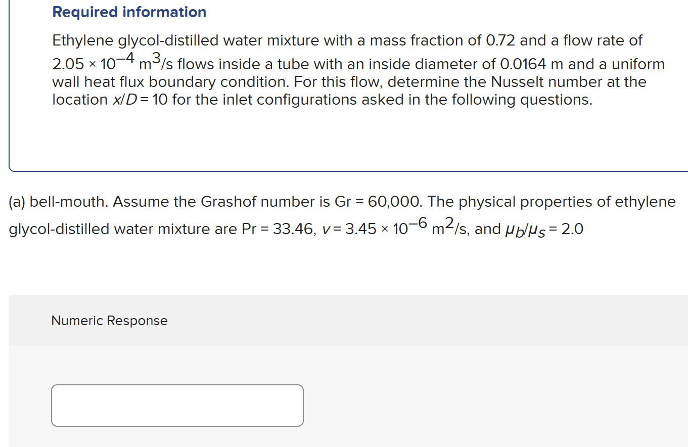 Solved Required informationEthylene glycol-distilled water | Chegg.com