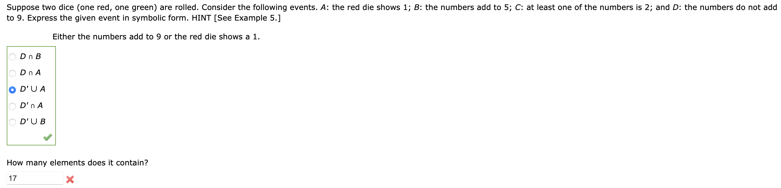 Solved Suppose two dice (one red, one green) ﻿are rolled. | Chegg.com