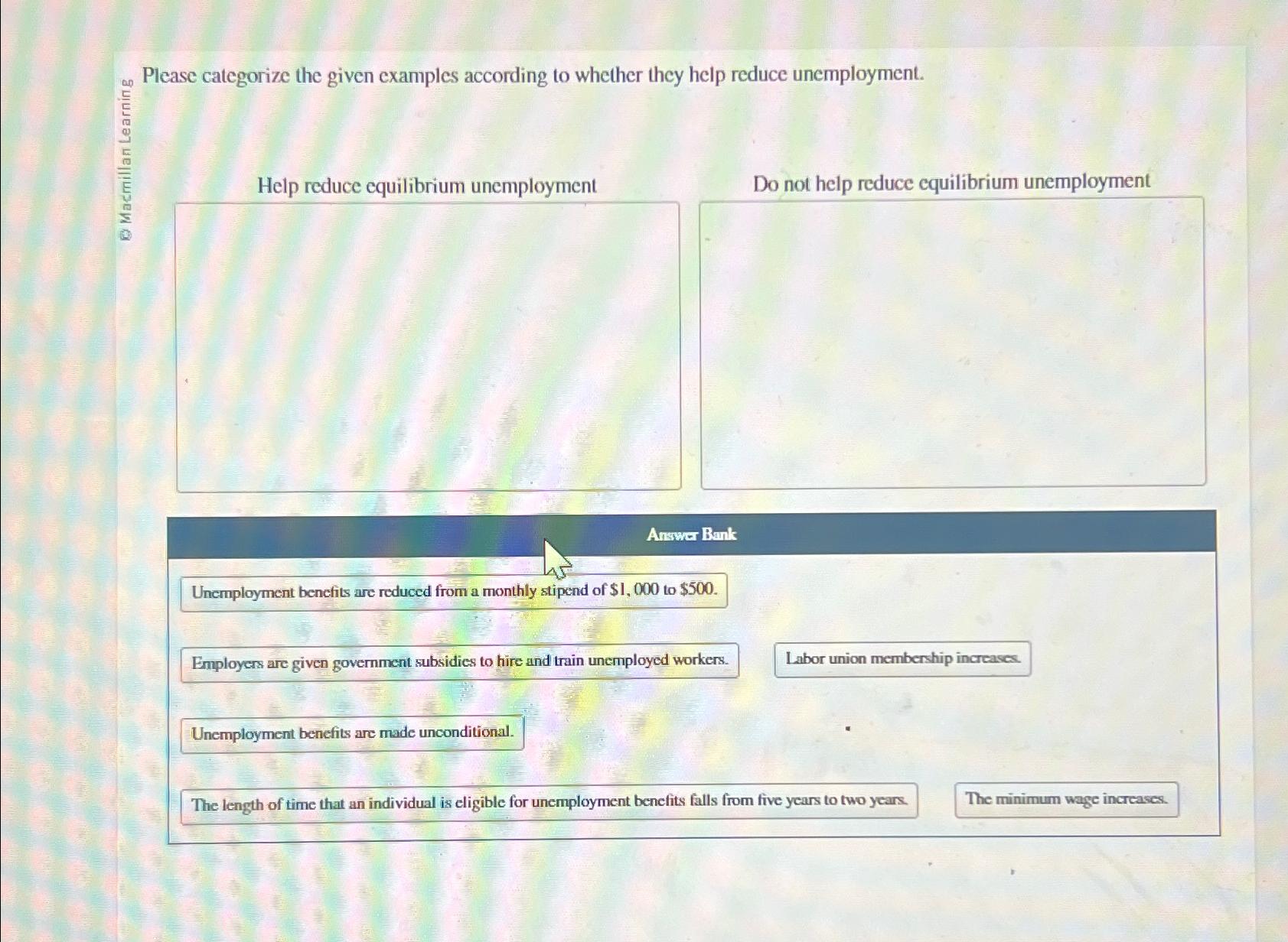 Solved Please categorize the given examples according to | Chegg.com