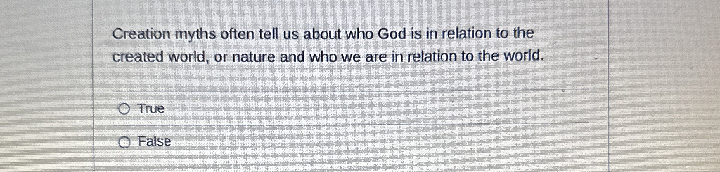 Solved Creation myths often tell us about who God is in | Chegg.com