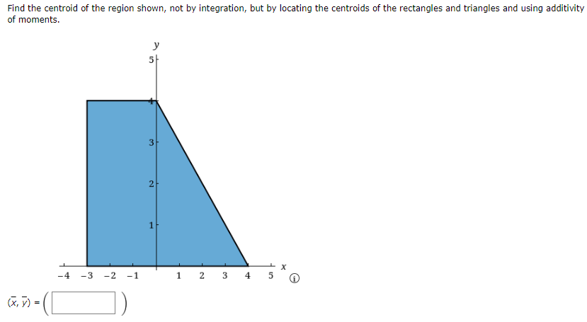 Solved Find the centroid of the region shown, not by | Chegg.com