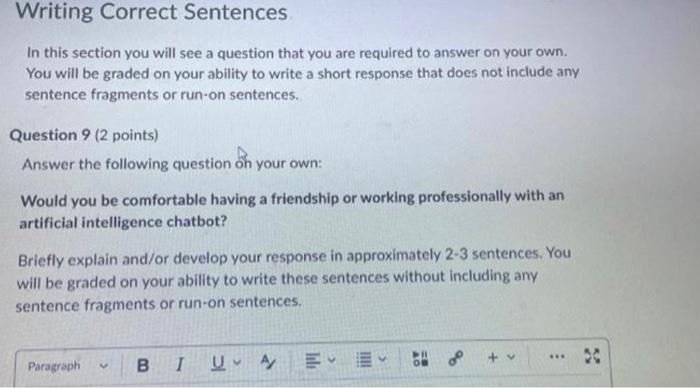 Writing Correct Sentences In this section you will | Chegg.com