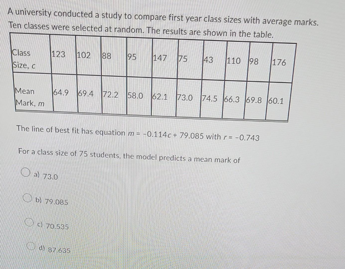 Solved A university conducted a study to compare first year | Chegg.com
