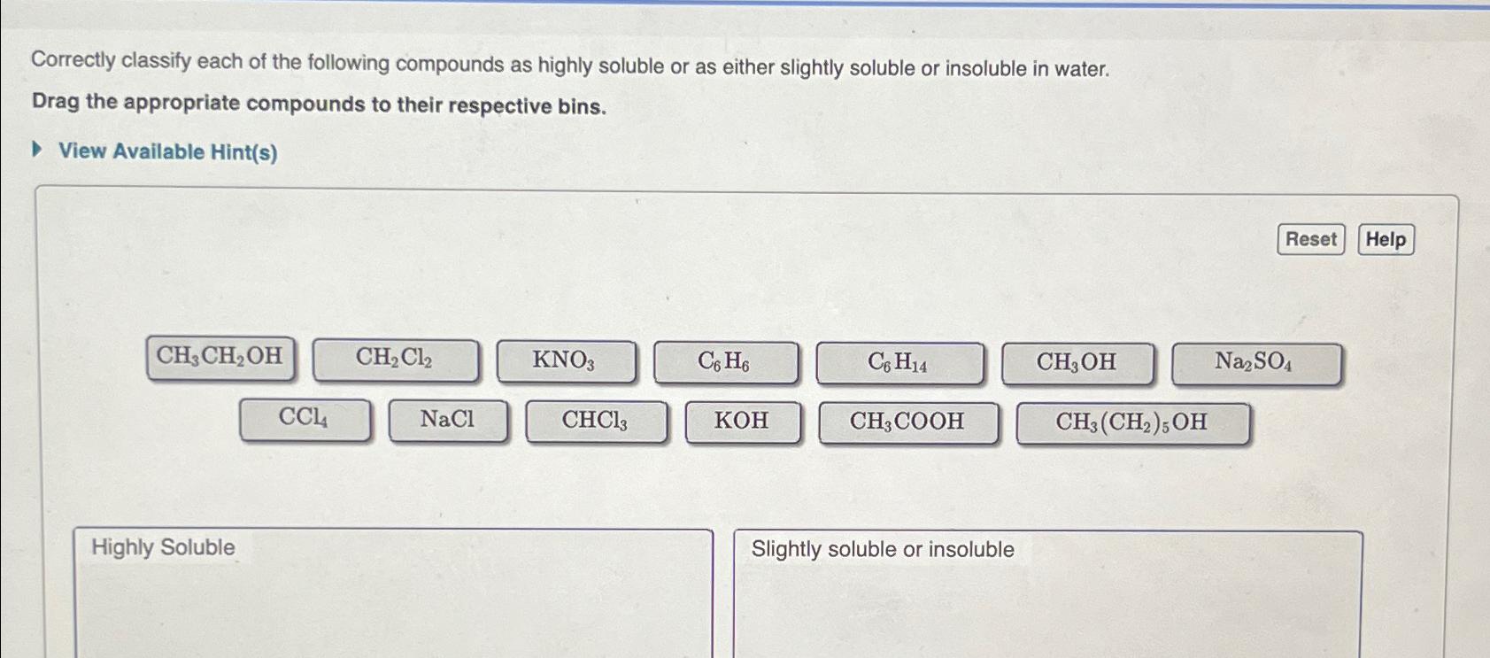 Correctly classify each of the following compounds as | Chegg.com