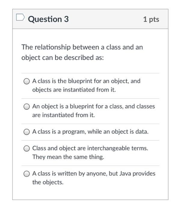 Solved Question 1 1 pts What specifies the behavior for | Chegg.com