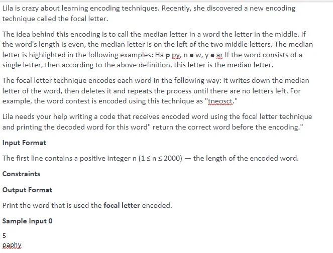 Solved Lila is crazy about learning encoding techniques. | Chegg.com